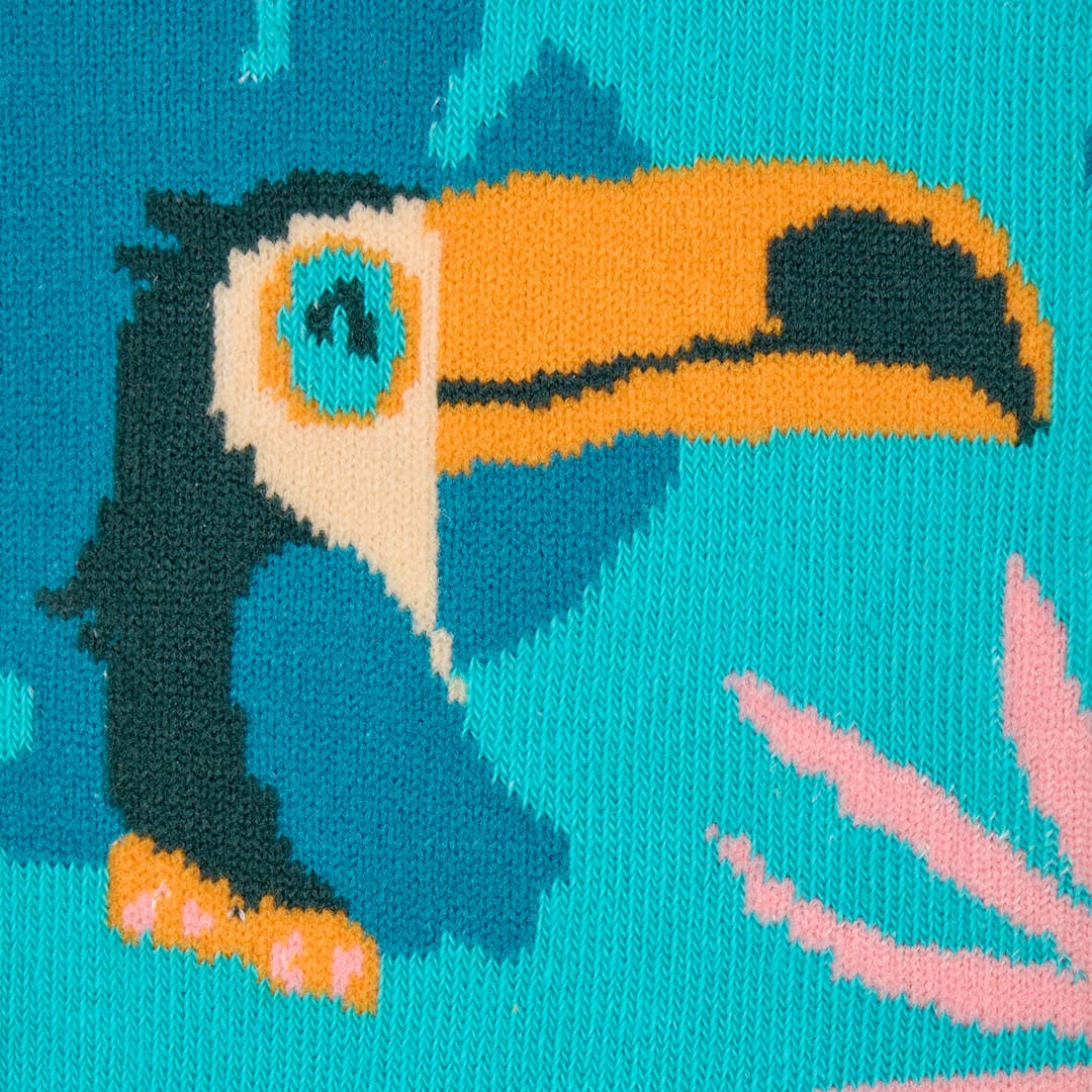 Børnestrømper i bomuld, slidstærke og sjove, tropisk design – Bitten CpH